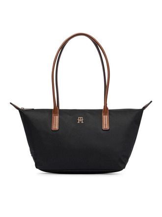 Tommy Hilfiger Handtasche Popette East West Tote AW0AW19211 Schwarz