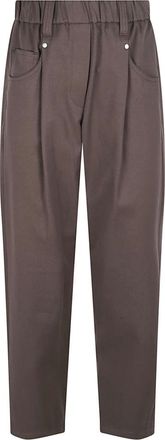 Brunello Cucinelli Femme, Pantalons, Brun, Taille: 38 FR Straight Pantalons