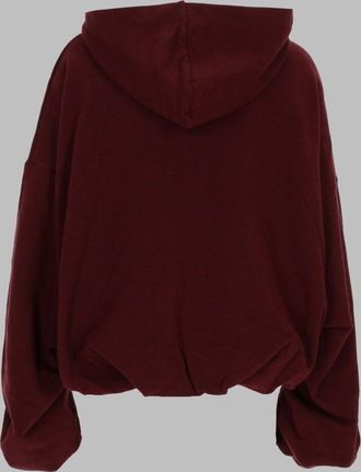 Dries Van Noten Zip-Up Cotton Sweatshirt - Burgundy