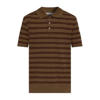 Moncler Polo-Shirt mit Logo-Patch - - Tops - Herren - Braun - S