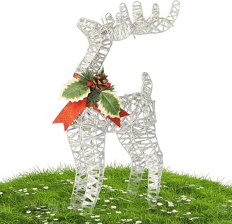 Generic Weihnachts-Rentier-Figuren - 40 cm leuchtende festliche Feiertagsstatue, leuchtendes Hirsch-Dekorationsset, saisonale Kaminsims-Eingangsdekoration | F