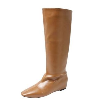 Generic Bottes longues pour femme - Bottes de marche &agrave; mollet larges - &Eacute;l&eacute;gantes - Couleur unie - Talon bas - Confortables et d&eacute;contract&eacute;es - &Agrave; enfiler avec a