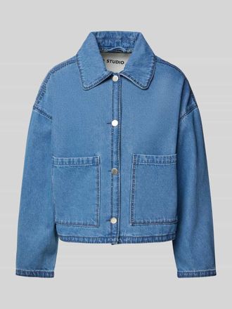 IQ Studio Loose Fit Jeansjacke mit Woll-Anteil