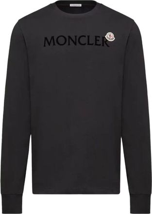 Moncler Logo Baumwoll-Sweatshirt - - Sweatshirts & Hoodies - Herren - Schwarzk - L