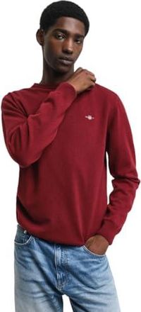 GANT Laine dagneau Superfine &agrave; col en C Sweater, Rouge plumped, L Hommes