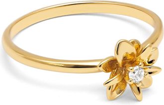 Singularu Ring Gardenia. Messing mit 18K vergoldung und Zirkonia. Schmuck für Damen. Ringgröße 56