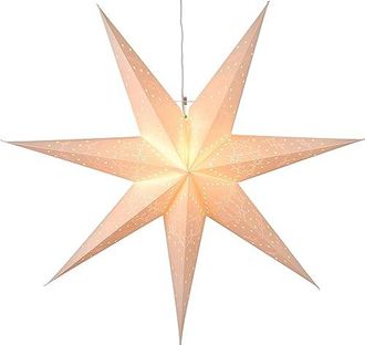 Eglo Weihnachtsstern f&uuml;r innen, Dekostern beleuchtet aus Papier zum Aufh&auml;ngen, Fenster-Leuchtstern in Wei&szlig;, 3D Adventsstern mit Kabel, E14