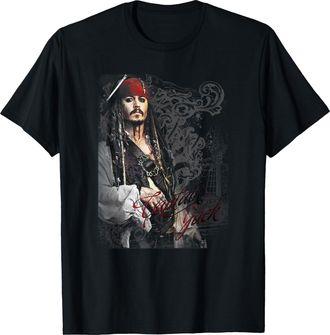 Disney Pirates of the Caribbean Captain Jack Ornate Poster T-Shirt