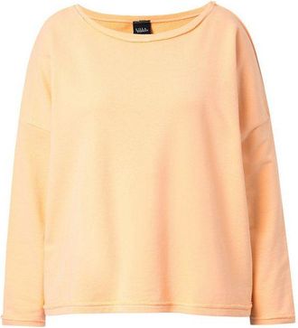 Ulla Popken Sweatshirt Sweatshirt Rollkanten Oversized Rundhals Langarm
