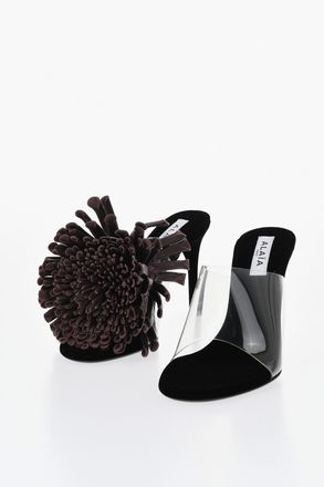 Alaia Velour Mules with 10cm Heel Alaia