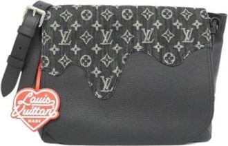 Louis Vuitton unisex, Pre-owned, Noir, Taille: ONE Size Sac bandouli&egrave;re en denim Pre-owned