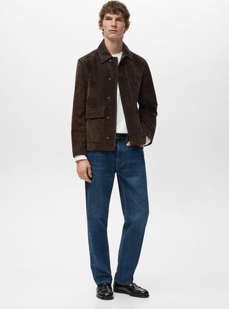 Mango Blouson 100 % daim chocolat - Homme - XL - MANGO MAN