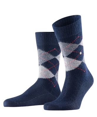 Burlington Herren Socken Preston M So weich und warm gemustert 1 Paar, Blau Marine 6125, 40-46