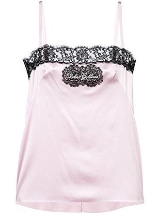 Dolce & Gabbana Pink Silk Lace Trimmed Cami Top Size S
