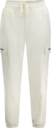 Guess Femme, Pantalons, Blanc, Taille: 36 FR Pantalon Blanc &Eacute;lastique en Coton pour Femme