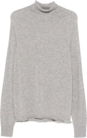 120% Lino Pullover mit Rollkragen - Grau