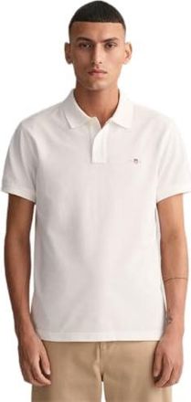 GANT SS Polo À Manches Courtes en Piqué Shield Slim, White, XL Homme