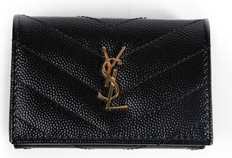 Saint Laurent Cassandre Plaque Quilted Wallet