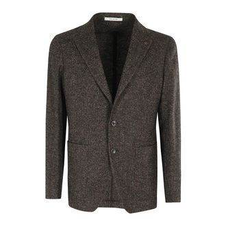 Tagliatore Strukturierte Wolle Baumwolle Jacke - - Jackets - Herren - Braun - 2XL