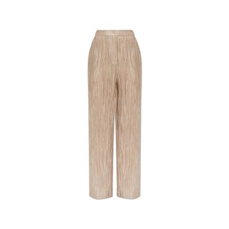 Emporio Armani Gl&auml;nzende Plissee-Crepon-Hose - - Trousers - Damen - Beige - M