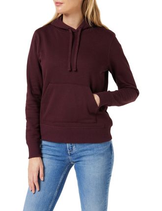 Amazon Essentials Damen Fleece-Kapuzenpullover in normaler Passform (in Übergröße erhältlich), Burgunderrot, XXL Große Größen