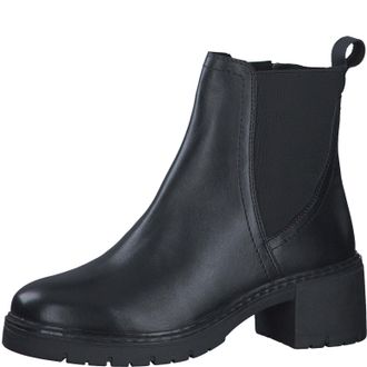 Marco Tozzi Damen Chelsea Boots aus Leder mit Blockabsatz, Schwarz (Black), 40 EU