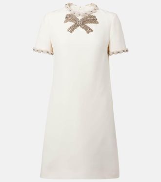 Valentino Verziertes Minikleid aus Wolle und Seide