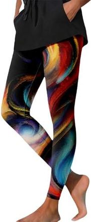 Generic Legging dentra&icirc;nement pour femme - Taille haute - 4 voies - Pantalon de course et de yoga - 3/4 - Noir, Noir, 3XL