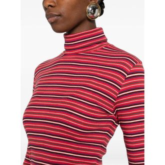 Dries Van Noten Striped Merino Wool Sweater - Red