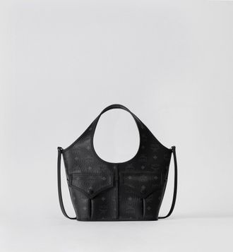 MCM Leni Shopper in Visetos BLACK VISETOS