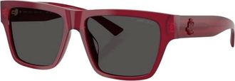 Jimmy Choo London Femme, Accessoires, Rouge, Taille: 54 MM Rectangle Lunettes de soleil