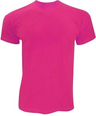 Fruit Of The Loom T-Shirt Manches Courtes - Homme (XL) (Fuchsia)