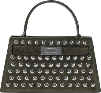 Tory Burch Femme, Sacs, Vert, Taille: ONE Size Studded Top Handle Bag