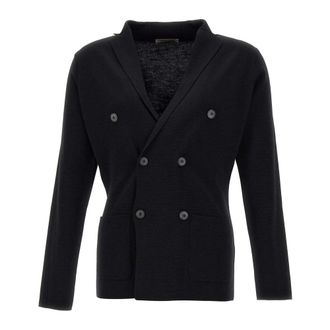 FILIPPO DE LAURENTIIS Milano Rib Double-Breasted Blazer - - Jackets - Herren - Schwarzk - 3XL