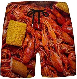 Generic Short de bain pour homme - Short de plage pour homme - Imprim&eacute; r&eacute;aliste - Short de plage - Short de bain - Pantalon l&eacute;ger pour les vacances, Rouge, XX