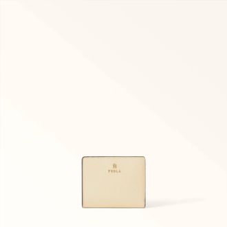 Furla Camelia Kompaktes Portemonnaie S Cremino Gelb Strukturiertes Leder Damen