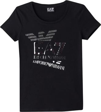 Emporio Armani Emporio Armani Ea7, Femme, Tops, Noir, Taille: 38 FR T-shirts &agrave; Manches Courtes