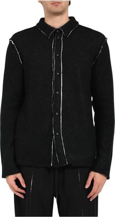 Andrea Ya'aqov Homme, Chemises, Noir, Taille: XL Classic Collar Shirt