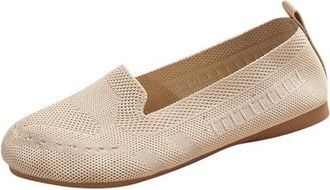 Generic Chaussures plates en tricot respirant pour femme - Couleur unie - L&eacute;g&egrave;res - Classiques - Confortables - D&eacute;contract&eacute;es - Chaussures de marche, de trava