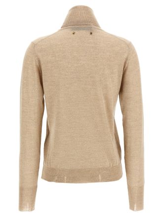 Golden Goose Womens Beige Virgin Wool Cardigan Clothing