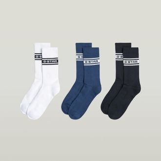 G-Star Logo Socks 3er-Pack - Mehrfarbig - Herren