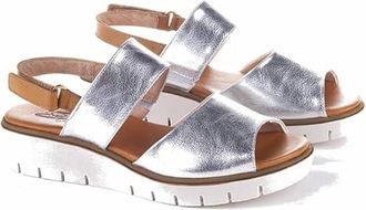 Lince Lince Sandales Comodo | Semelle compens&eacute;e en caoutchouc | Semelle int&eacute;rieure gel | V13401 | Fabriqu&eacute;es en Espagne, Velours argent&eacute;, 35 EU