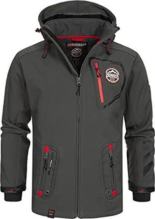 Geographical Norway Tacebook Men - Veste Homme Softshell Capuche Impermeable - Manteau Polaire Blouson Coupe Vent Resistant Travail - Vetement Randonnee Ski Automne Hiver