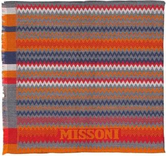 Missoni T&uuml;cher & Schals - Zigzag Wool Scarf With Fringe Finish - Gr. unisize - in Grau - f&uuml;r Damen