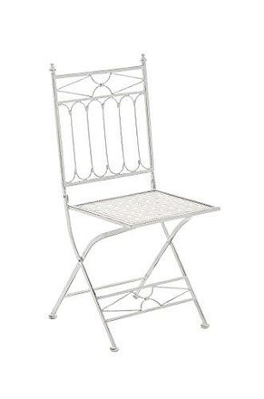 Clp Chaise de Jardin Pliable ASINA - Chaise de Balcon en Fer Forg&eacute; avec Hauteur dAssise 48 cm - Meuble de Terrasse et pour Usage Ext&eacute;rieur - Co, Couleur:B