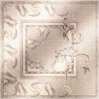 Max Mara Femme, Accessoires, Beige, Taille: ONE Size Carr&eacute; 90W Foulard