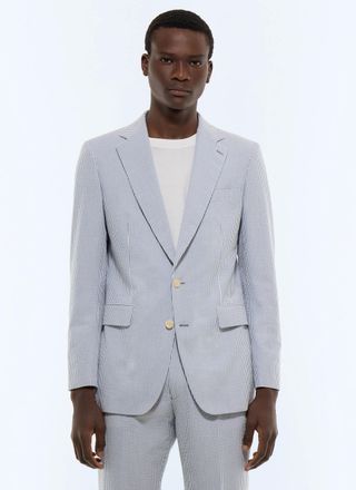 Fursac Veste en seersucker de coton &agrave; rayures - Taille 44 - Homme