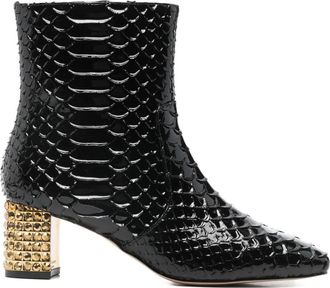 Kurt Geiger Dames snakeskin-effect boots - Schwarz