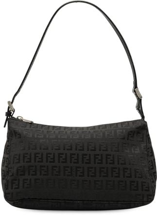 Fendi Hobo Bags - Zucchino Canvas Pochette - Gr. unisize - in Schwarz - für Damen