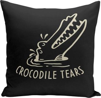 Fabulous Kissen mit Kissenbezug 40x40 cm Krokodilstränen Originalzeichnung Illustration